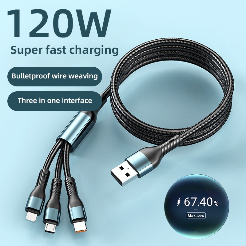 3-in-1 Multi Charging Cable,Fast Charger Cord Transmission TypeC USB ...