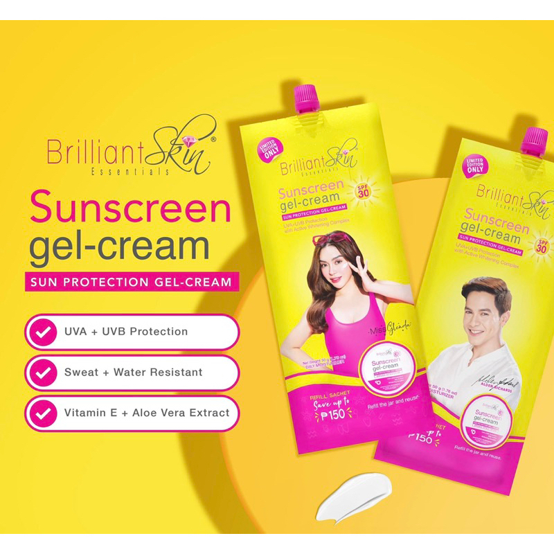 ORIGINAL‼ BRILLIANT SUNSCREEN CLASSIC & LIGHT PINK 50G brilliant sun screen | Shopee Philippines