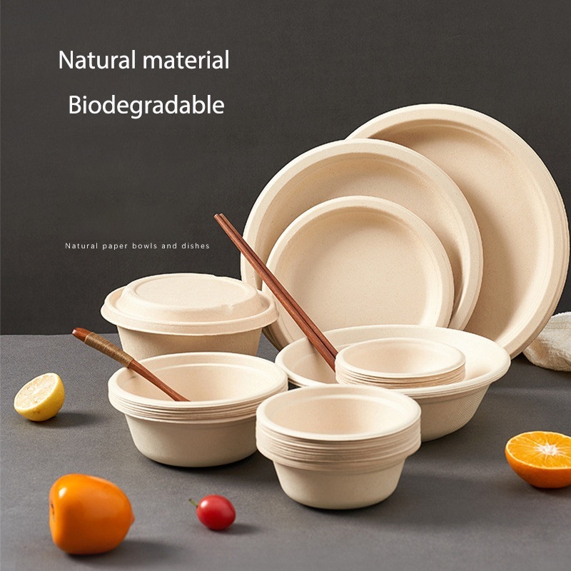 Disposable paper pulp bowls,Paper bowls,biodegradable disposable round ...