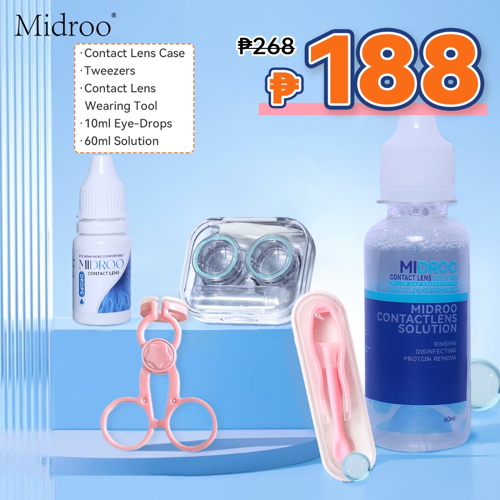 【No Lens】Midroo Accessory Bundle Set 5 Piece Set 60ml Solution+10ml Eye ...