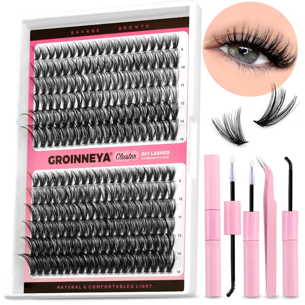 DIY Lash Extension Kit Individual Lashes DIY Mix Clusters Kit With Lash ...