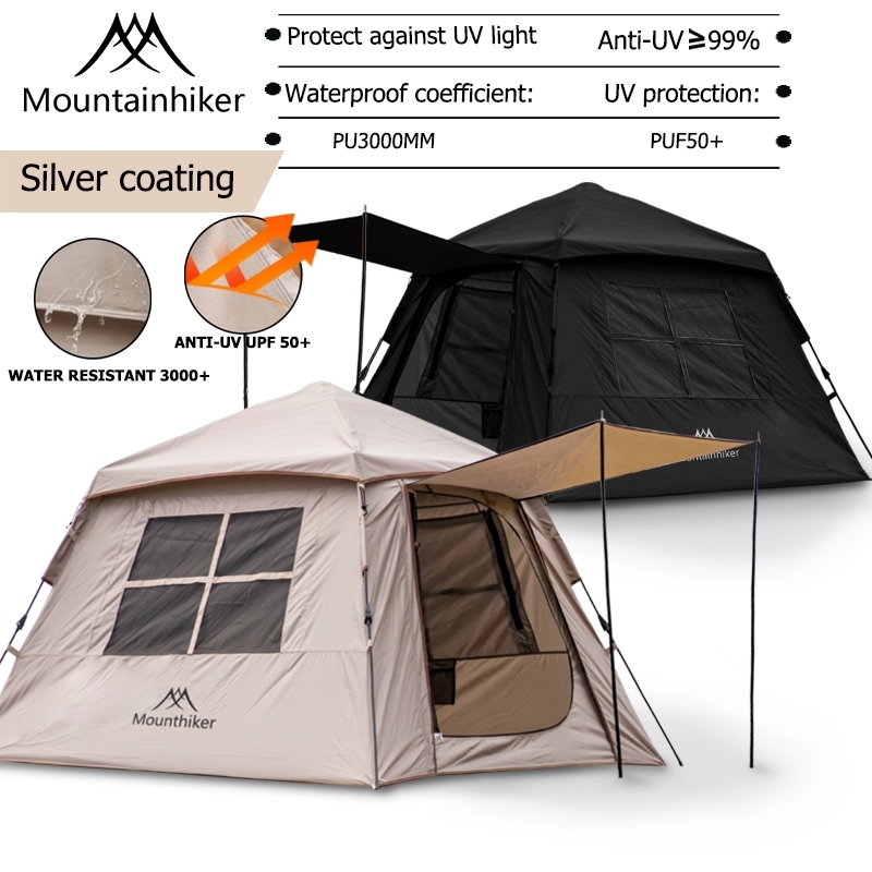 Mountainhiker camping tent 3-4 people automatic pop-up tent outdoor waterproof automatic tent ...