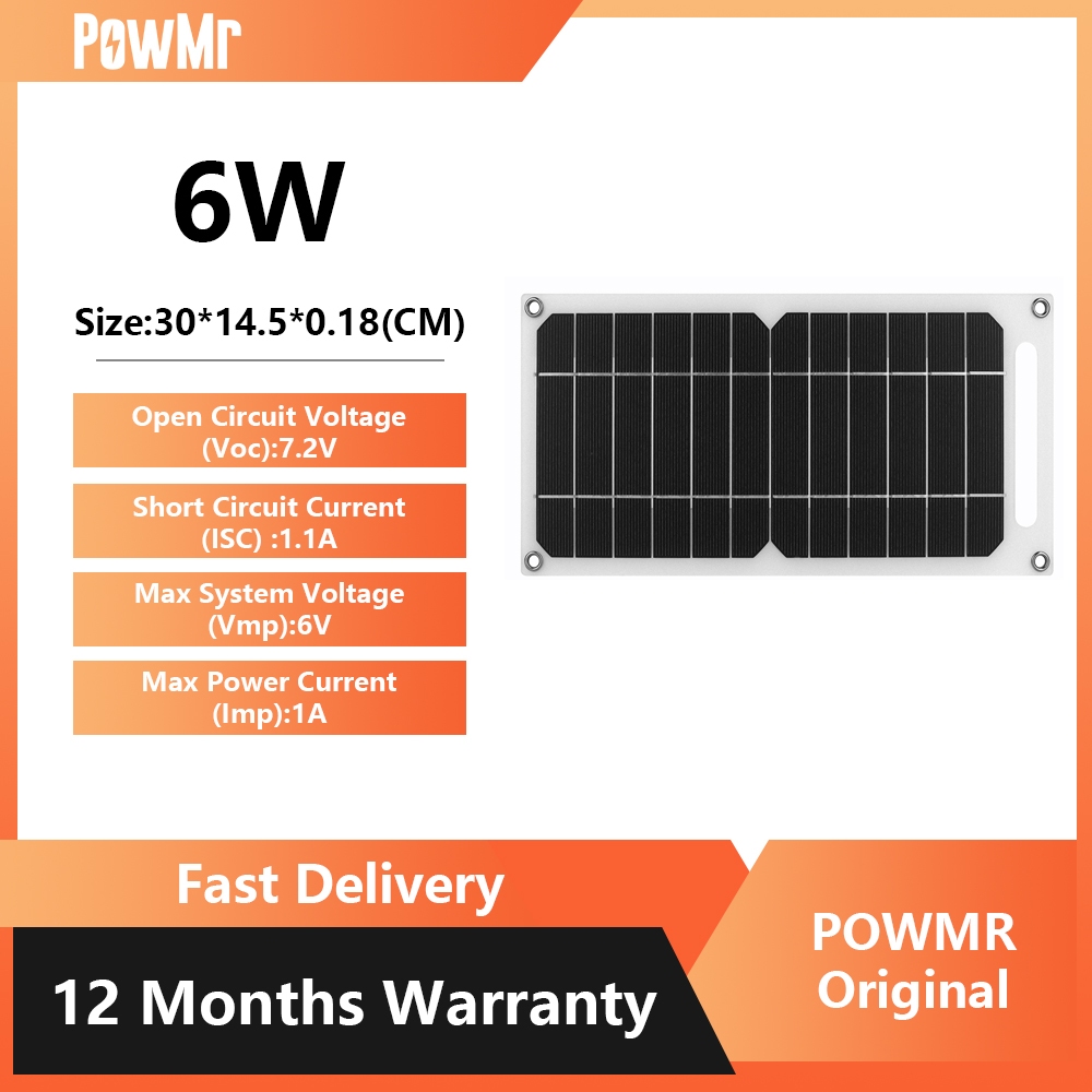 PowMr 6W 10W 20W Flexible Solar Panel For Household Charging Panel ...