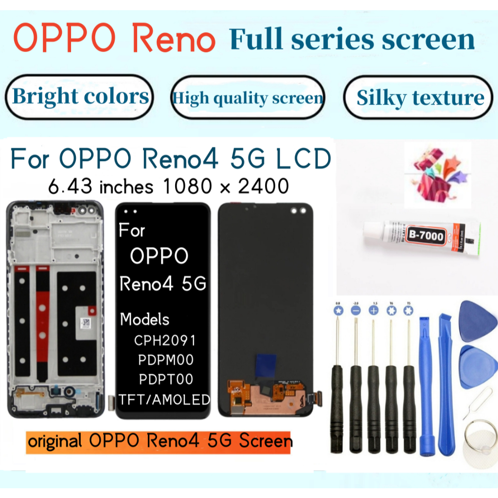 original Brand New Frame OPPO Reno4 5G LCD Display for Reno4 CPH2091 Screen Assembly | Shopee ...