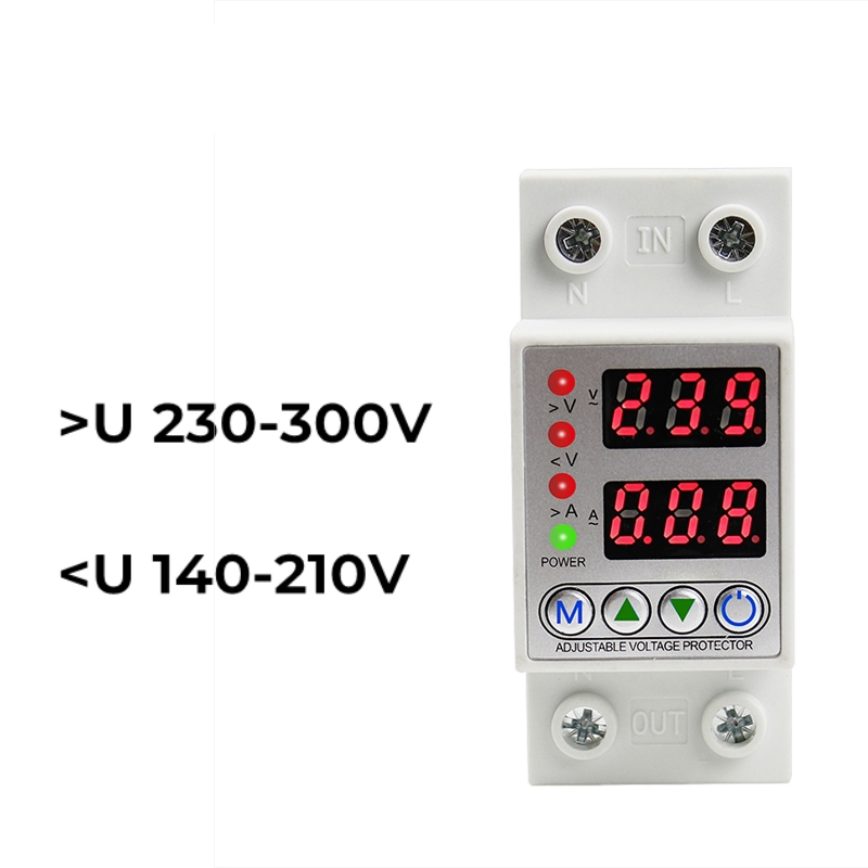 40A 63A 230V Adjustable Over Voltage Under Voltage Protector Relay ...