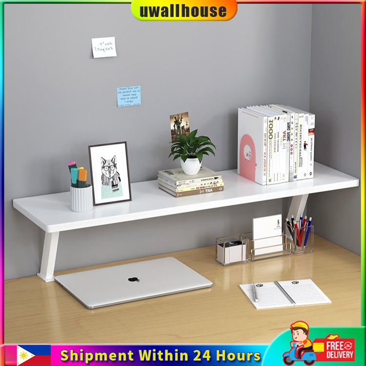 Desktop Bookcase Shelf Storage Rack Clamp-On Monitor Riser Desk 60CM ...