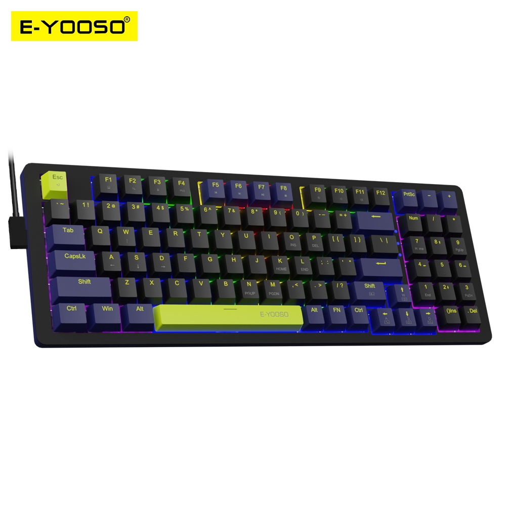 E-YOOSO Z94 USB Mechanical Gaming Keyboard Wired Monochrome Backlit 94 ...