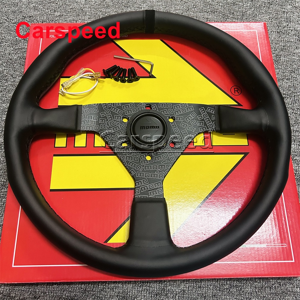 MOMO V1 Steering Wheel 14inch 350mm BLACK EDITION Leather Suede Car ...