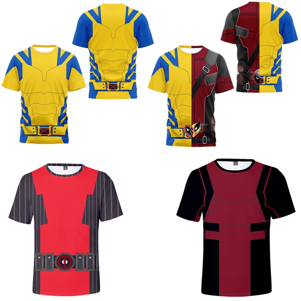Deadpool & Wolverine Tshirt 3D Print shirt Short Sleeve Teeshirt unisex ...