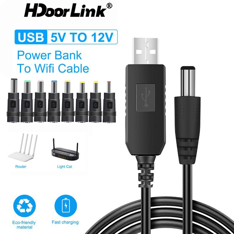 HdoorLink USB To DC 5V to 12V 9V Power Cable Universal USB to DC ...