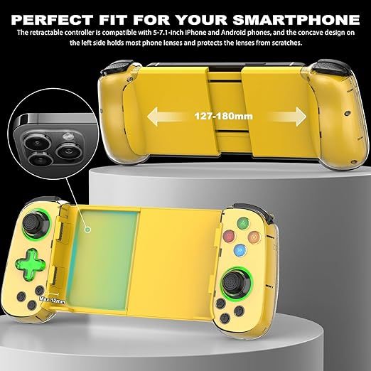 D7 Wireless Bluetooth Gamepad Controller with Retractable Design For ...