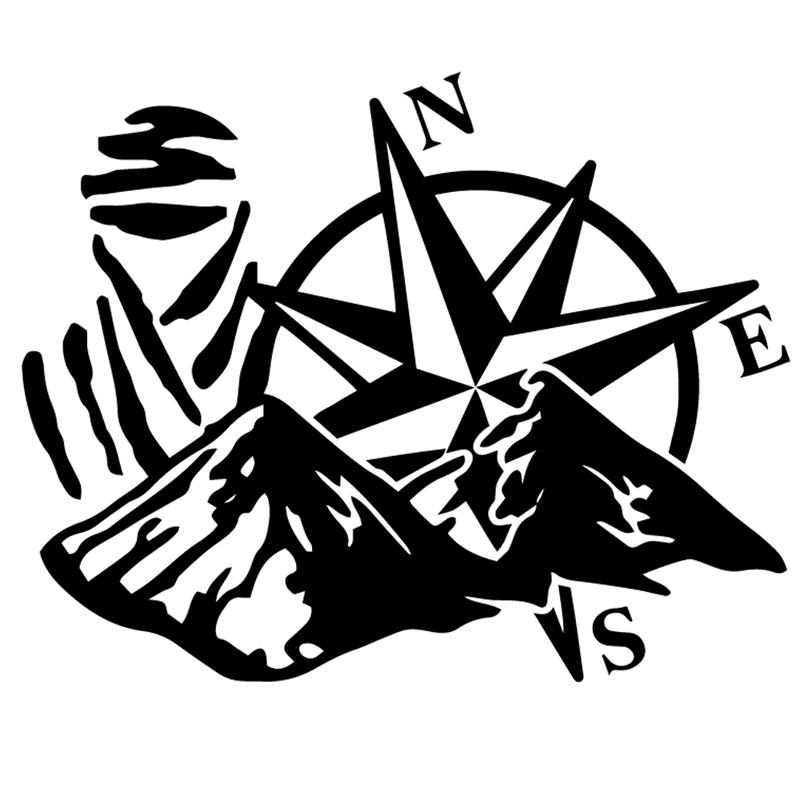 Moutain DAKAR compass Car Stickers Vinyl Water proof Reflective Car ...