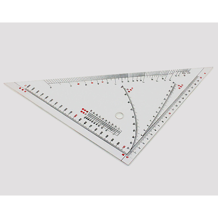 300mm Chart Drawing Triangle Ruler for Ship Drawing Nautical Protractor ...