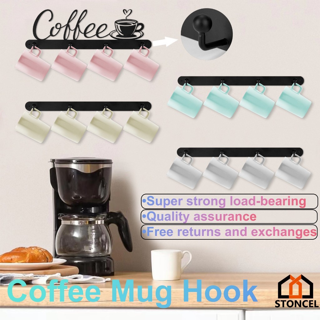 Hook Coffee Mug Holder Spherical Hook Row Hook Wall Mounted Metal ...
