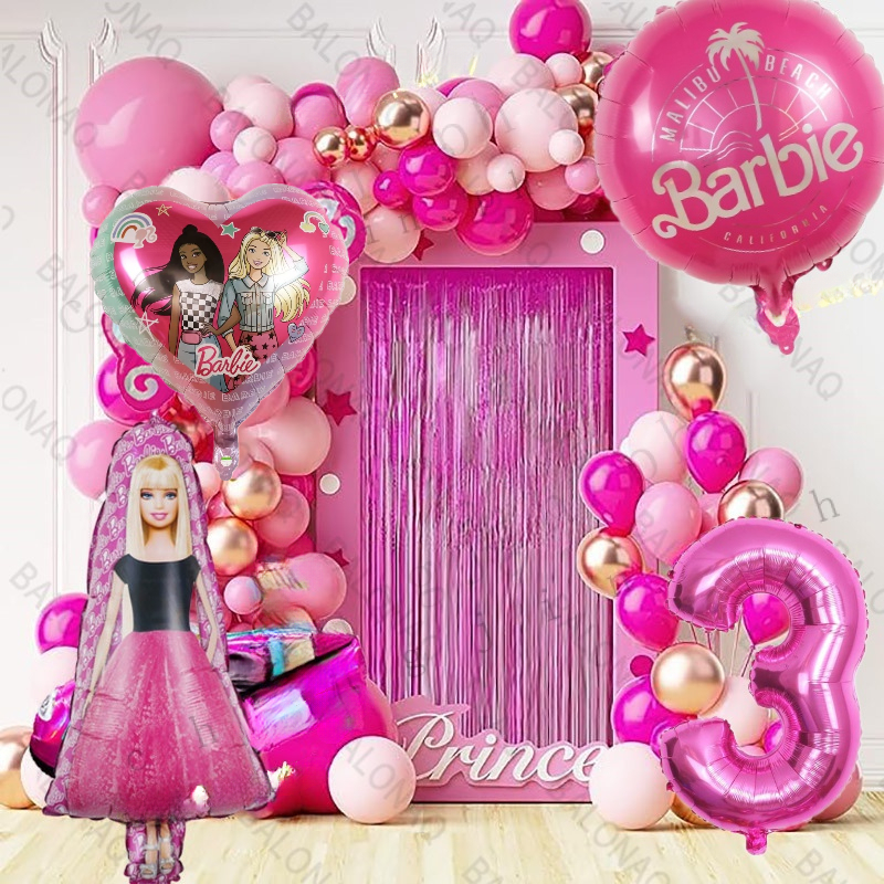 Pink Princess Balloon Barbie Balloon Party Arrangement Garland Arch Kit ...