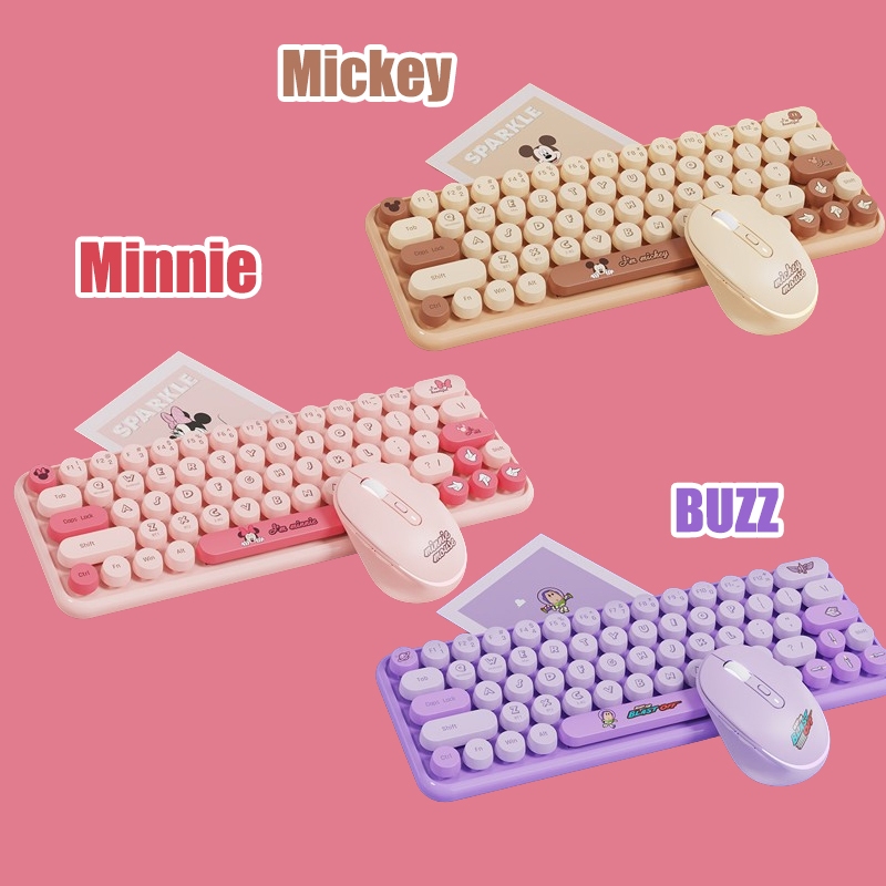 Disney Mickey Mouse buzz Bluetooth Wireless Computer Keyboard Mouse Set ...