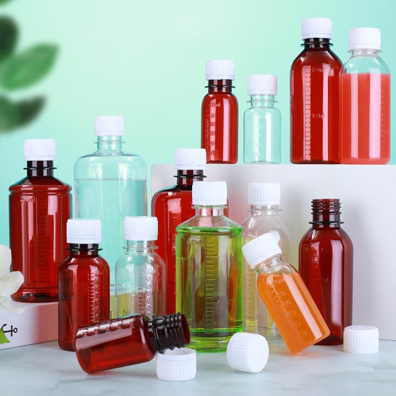 50/100/250/500ml small mouth scale sub-bottle brown syrup water sample ...