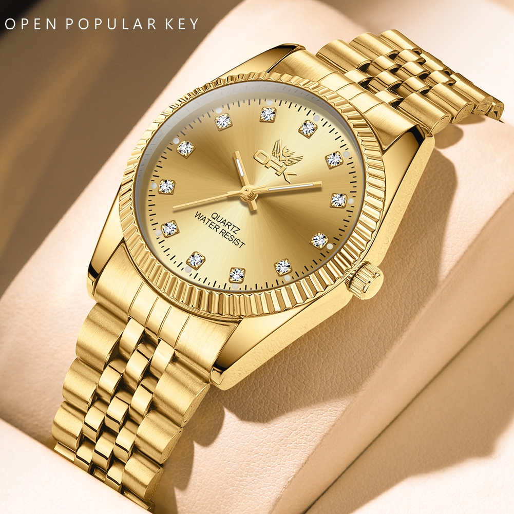 OPK Watch For Men Waterproof Original Stainless Steel Quartz Luminous ...