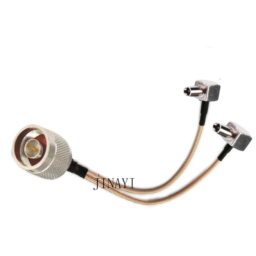 1pc N Male to 2 TS9 Male RA Connector RF RG316 Pigtail Y Extension Cable 10/15/20/30/50cm /1m ...