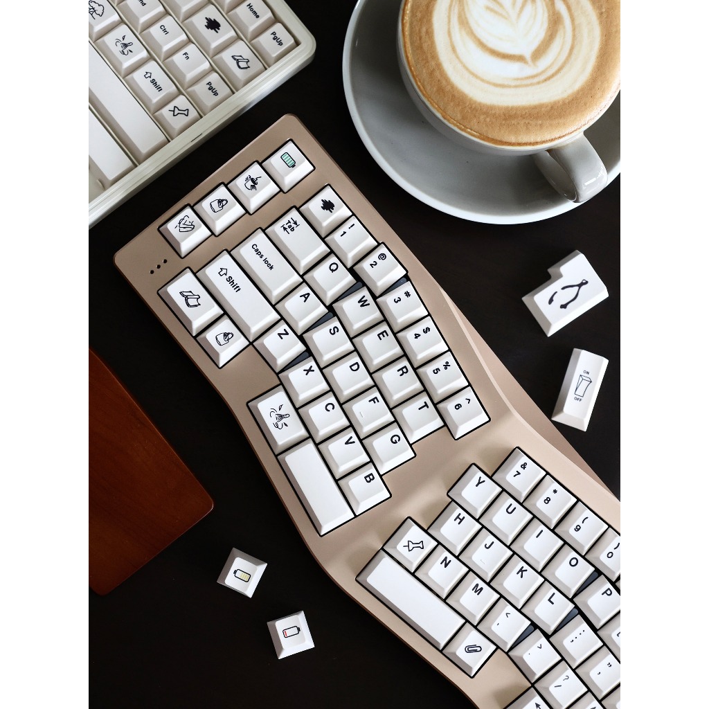 1% BOW simple keycaps with storage box PBT Cherry profile 3 color space ...