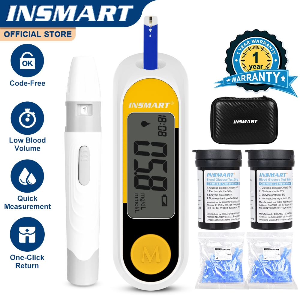 INSMART Blood Glucose Meter Diabetes Monitor Glucometer Blood Sugar ...