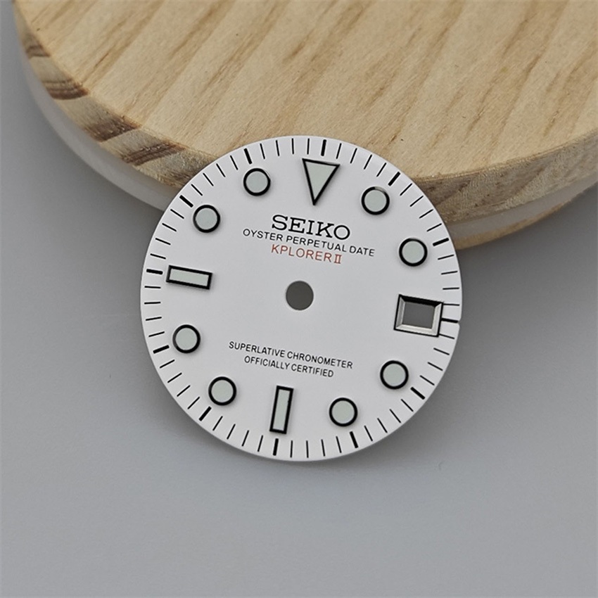 28.5MM Watch Dial GMT Aqua Ghost Mechanical Watch Modified Case Green ...