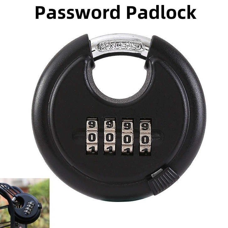 Combination Padlock Disc Padlock 4 Digit Locker Padlock Round Cake Gate ...
