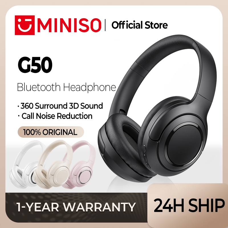 MINISO G50 Wireless Headphone Bluetooth Foldable Headset with Built-in ...