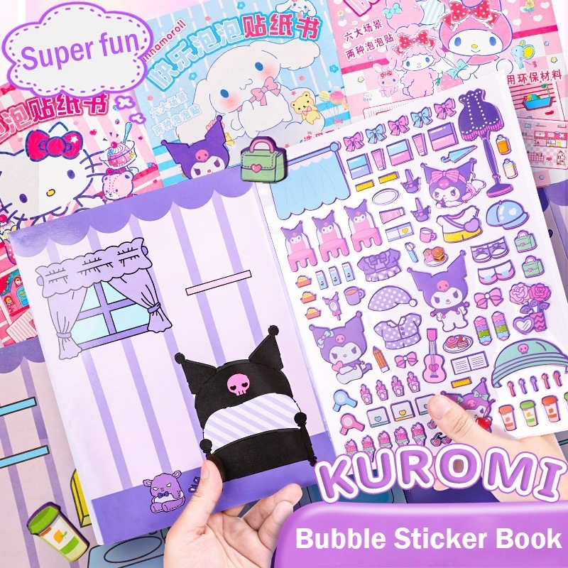 Sanrio quiet book Cute bubble sticker book girls three-dimensional ...