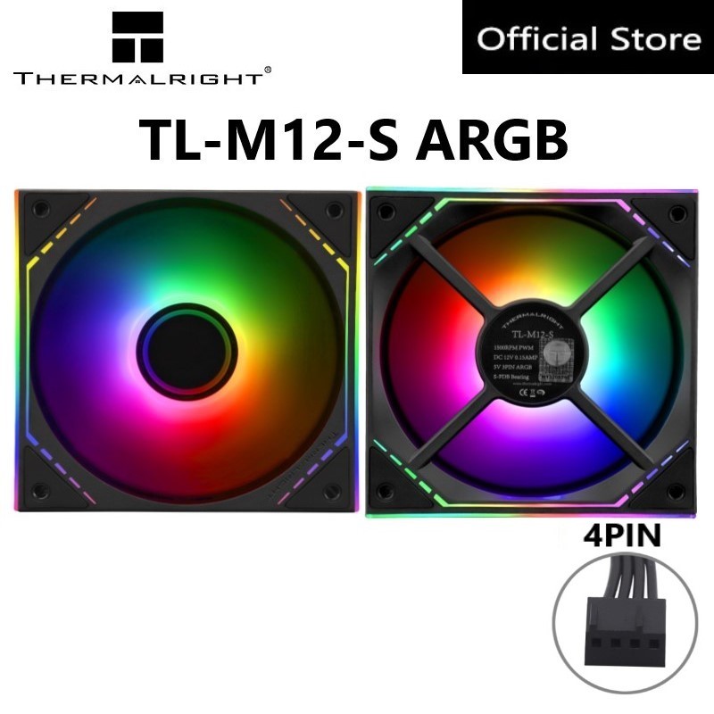 Thermalright TL-M12-S Black ARGB Case Fan 120mm CPU Cooler Fan Comes ...