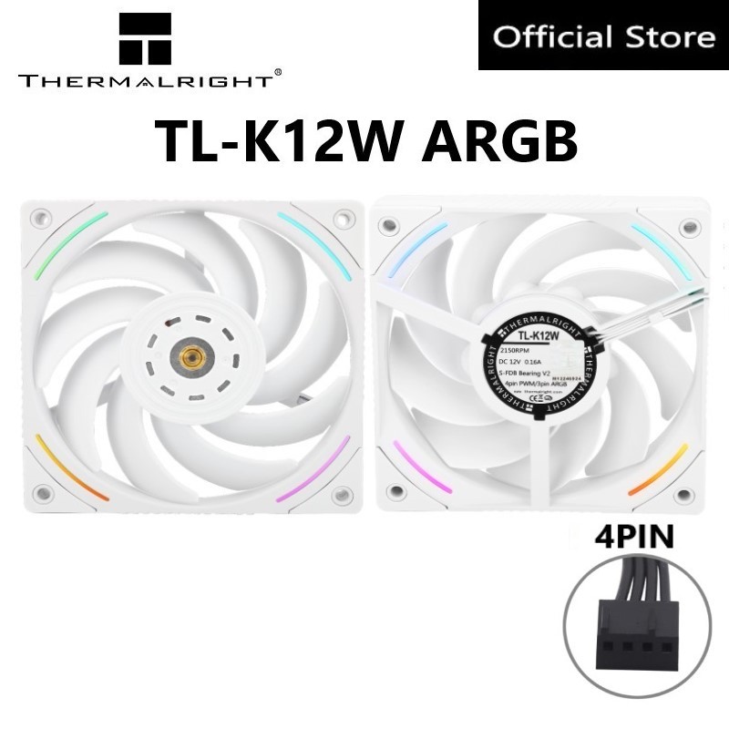 Thermalright TL-K12W ARGB Aperture Case Fan 2150RPM 120mm CPU Cooler Fan Chassis Fan 4pin PWM ...