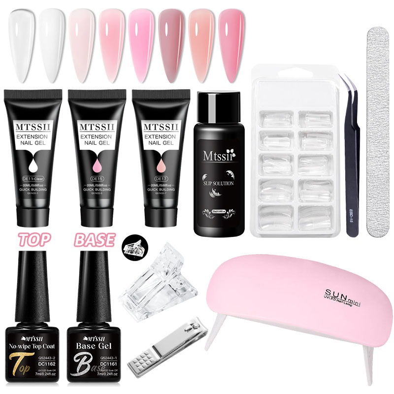 MTSSII 20ml Poly Gel Nail Extension Set 8PCS/SET Extension Nail Gel Kit ...