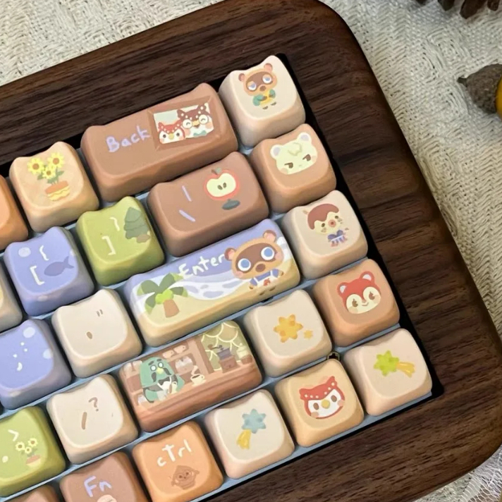 Animal Crossing keycaps142 Keys Customized Gift Cute Cat keycaps New ...