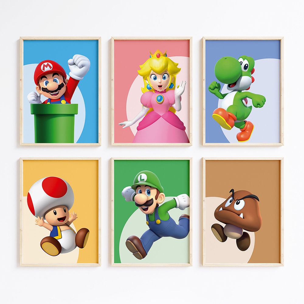 Zp195 super mario Game Character Poster Frameless Anime Cartoon ...