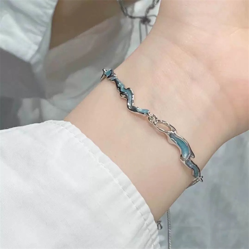 YX Fashion Moon Cherry Blossom Ribbon Zirconia Bracelet Hypoallergenic ...