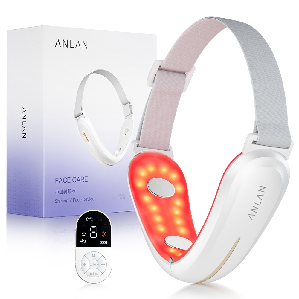 ANLAN V Face Lifting Slimming Device EMS Heat Massage Double Chin ...