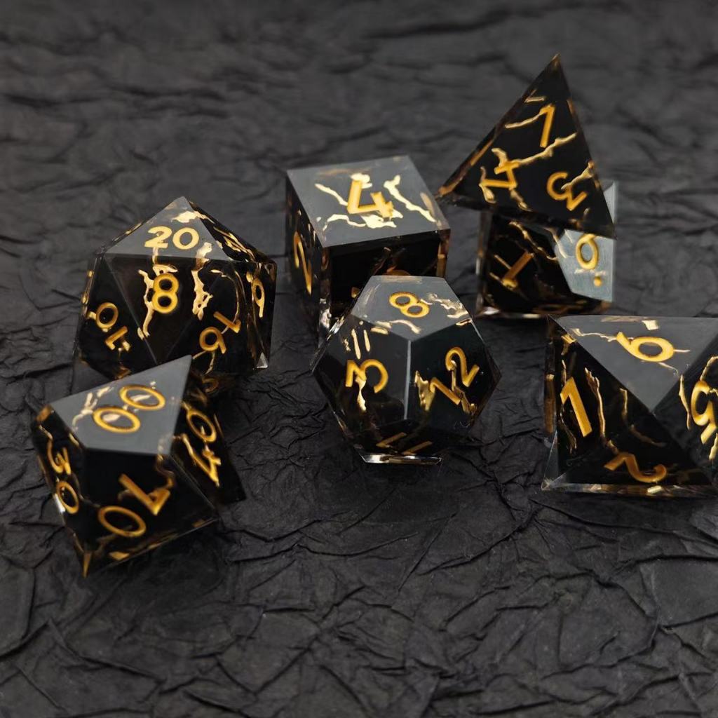 DND Dice Set, 7PCS Explosive Design Polyhedral Dice Set for Dungeons ...