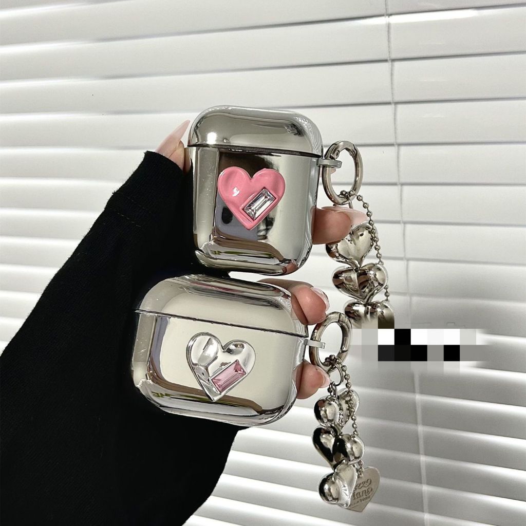 Airpods Pro 3 case Love Fashion Silver Metallic for airpods pro 2nd gen ...