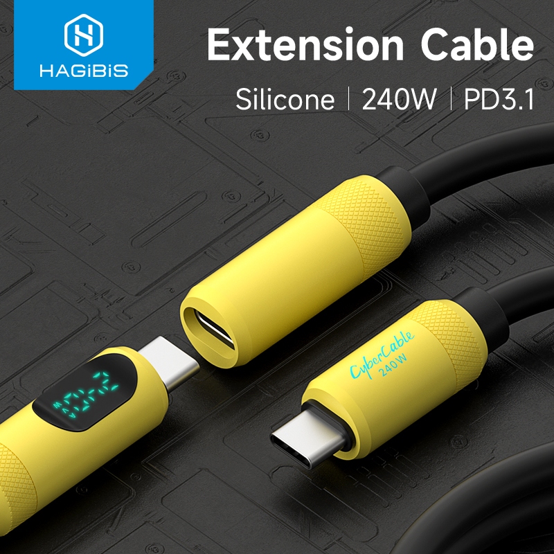 Hagibis USB C Extension Cable True Silicone Type C Male to Female Fast ...