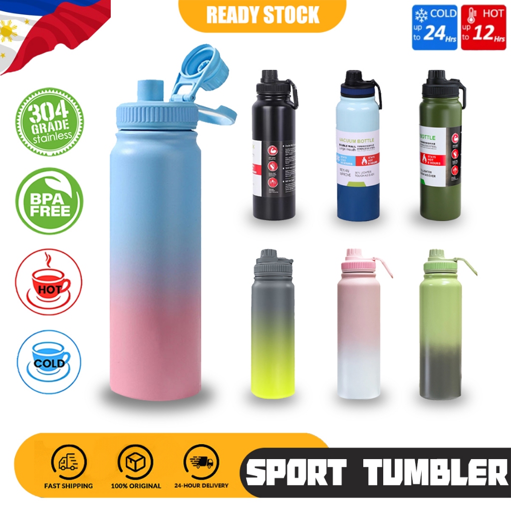 【COD】1000ml Sport Tumbler 304 Stainless Steel Water Bottle Tumbler Hot ...