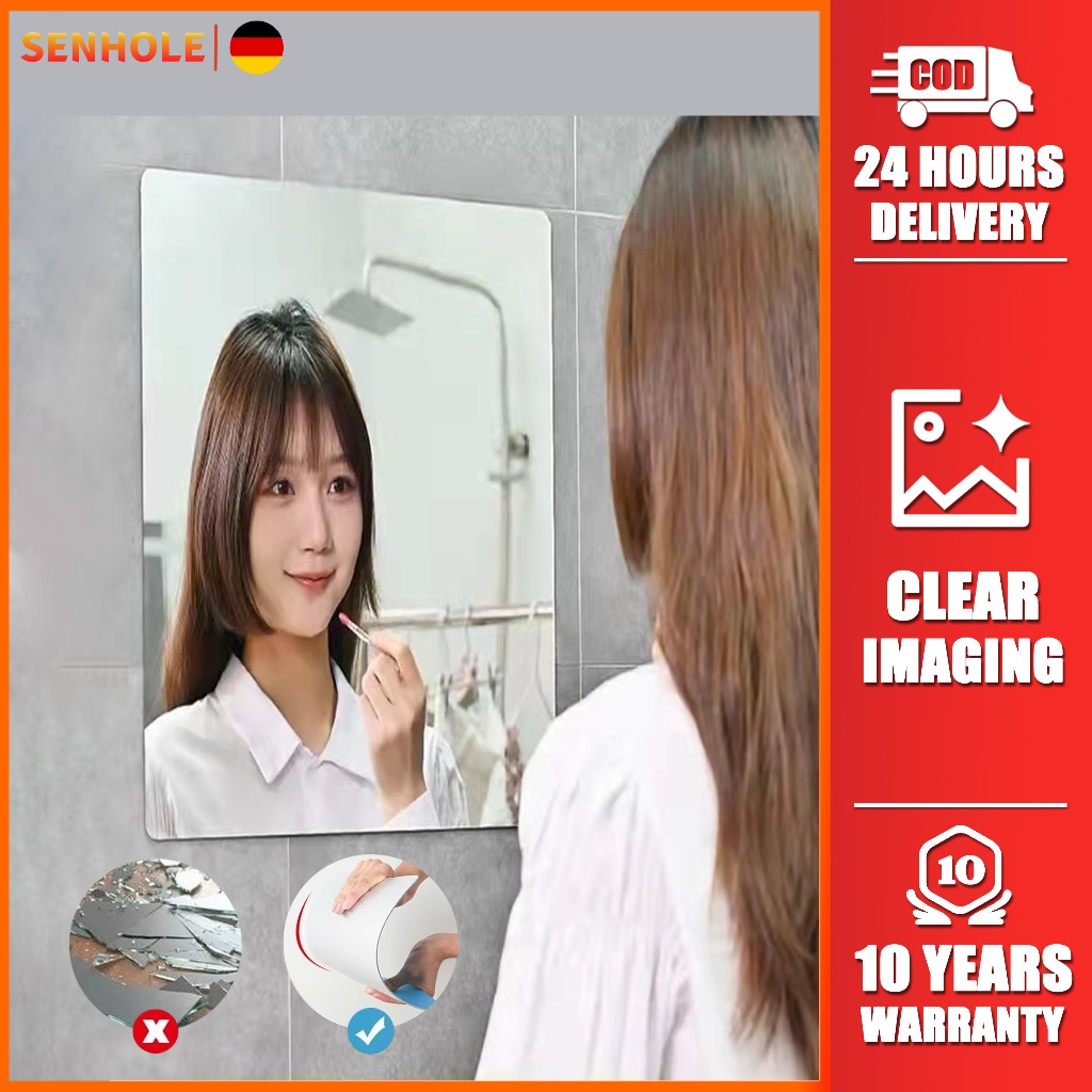 HD Mirror Full Body Mirrors Square Self-adhesive Wall Mirror Bent ...