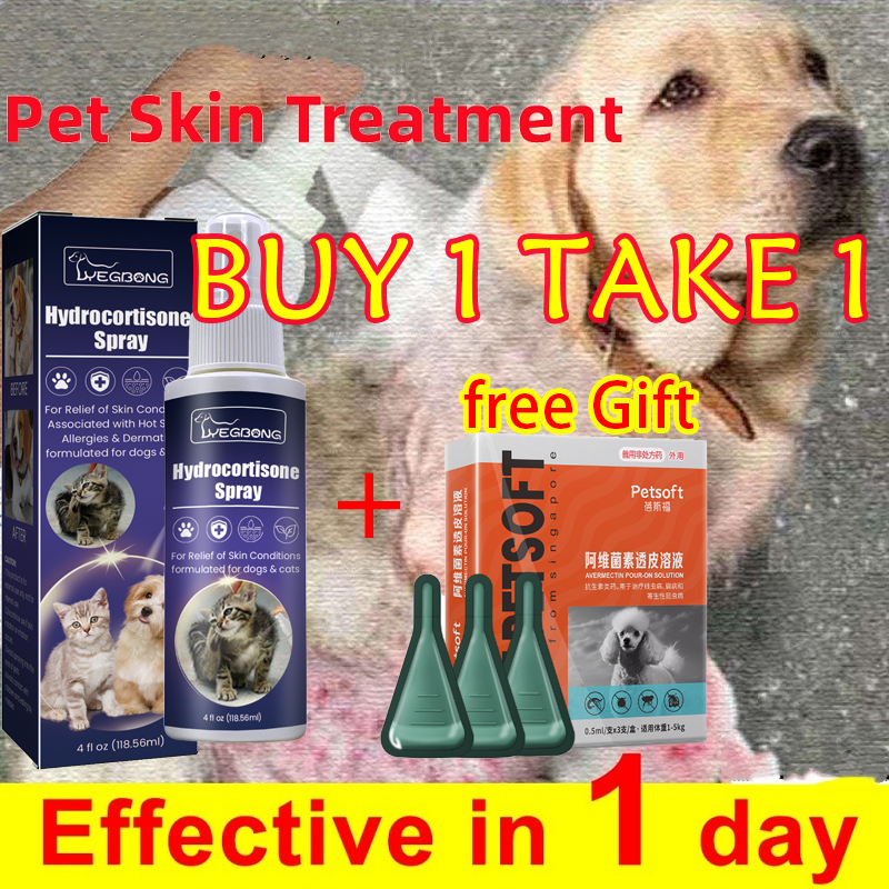【Buy 1 take 1】120ml Pet Skin Treatment Spray for dogs Galis Ng Aso ...