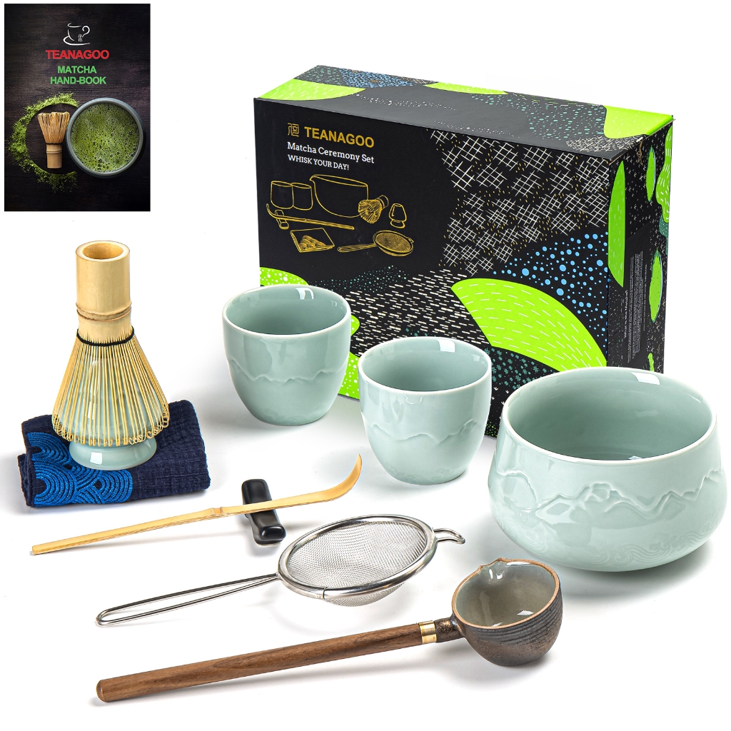 TEANAGOO Matcha Set Matcha Whisk Matcha Bowl With Water Ladle (Hishaku ...