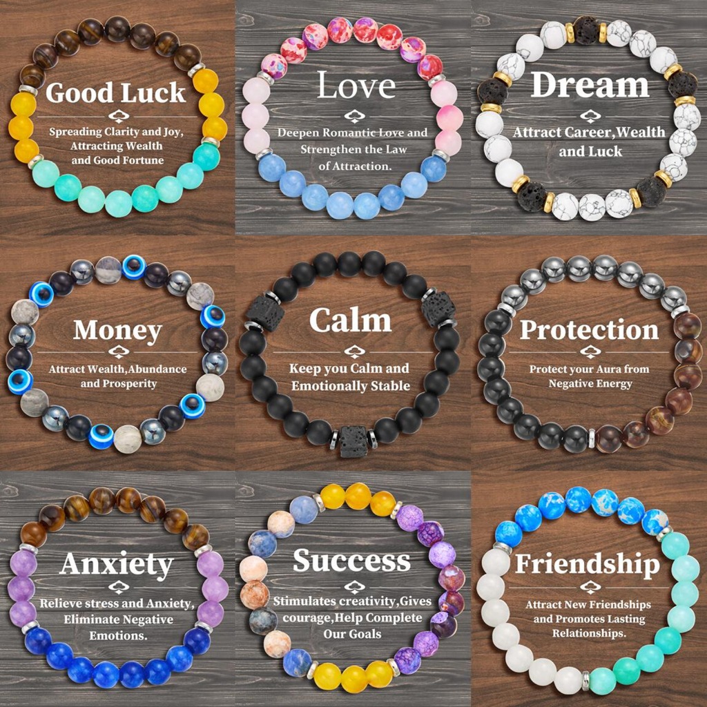 Fashion Korea Healing Stone Good Luck 7 Chakra Bracelet Natural Stone ...