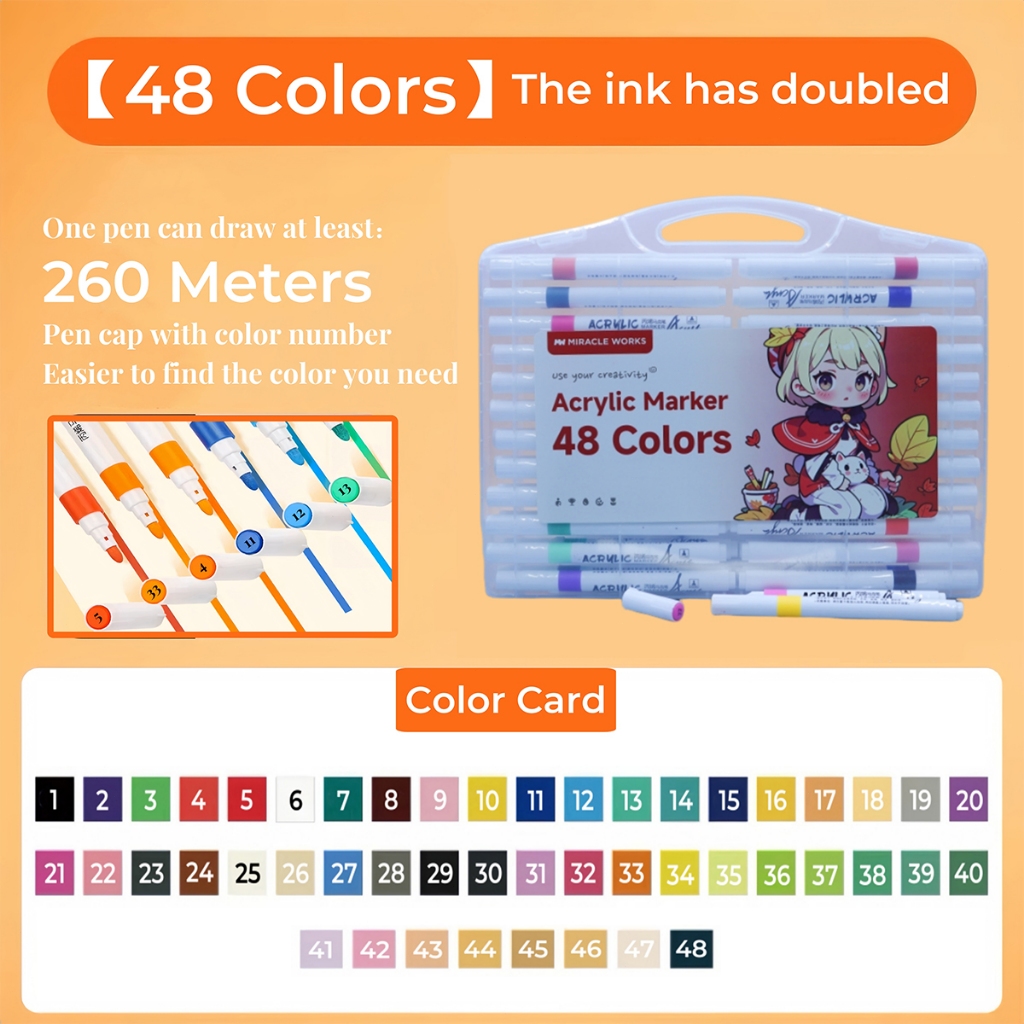 12/24/36/48/60 Colors Box-packed Acrylic Marker Pen Set Highligher ...