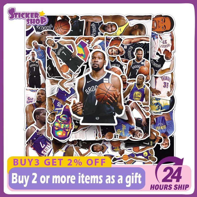 50PCS NBA Basketball Star Kevin Durant Sticker WaterProof Scrapbook ...