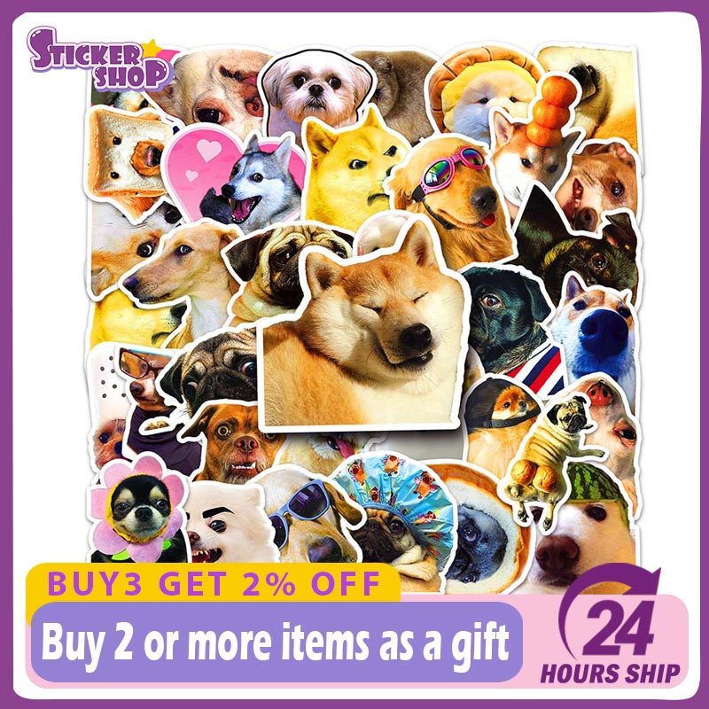 50pcs Cute Dog MEME Funny Animal Stickers Laptop Notebook Phone ...