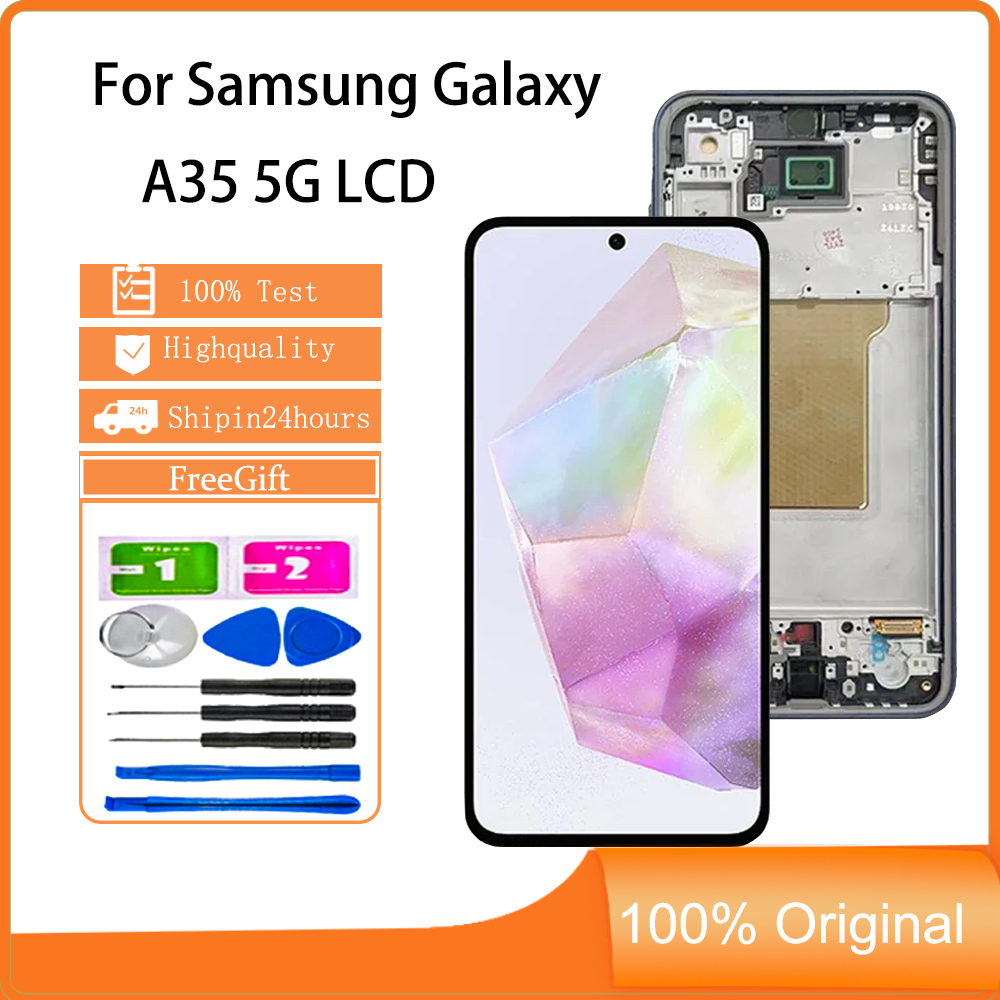 For AMOLED Samsung Galaxy A35 5G LCD Display Touch Screen With Frame ...