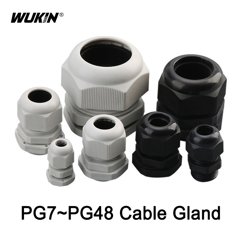 White/Black Waterproof Cable Gland Cable entry IP68 PG7 for 3-6.5mm PG9 PG11 PG13.5 PG16 PG19 ...