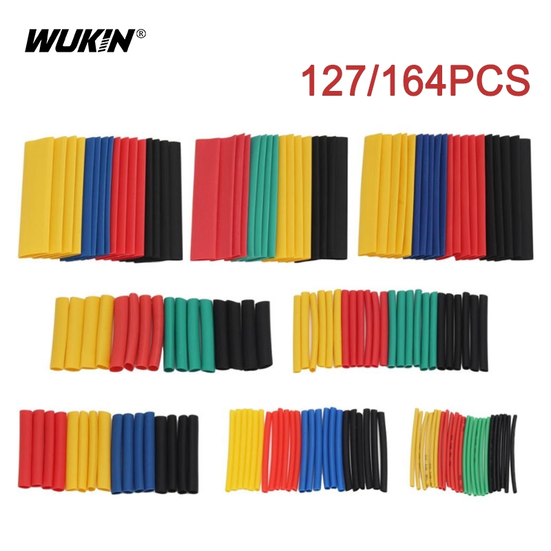 127-164pcs/Set Polyolefin Shrinking Assorted Heat Shrink Tube Wire ...